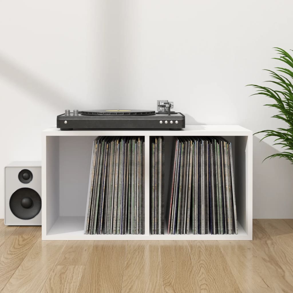 Vinyl Storage Box White Chipboard