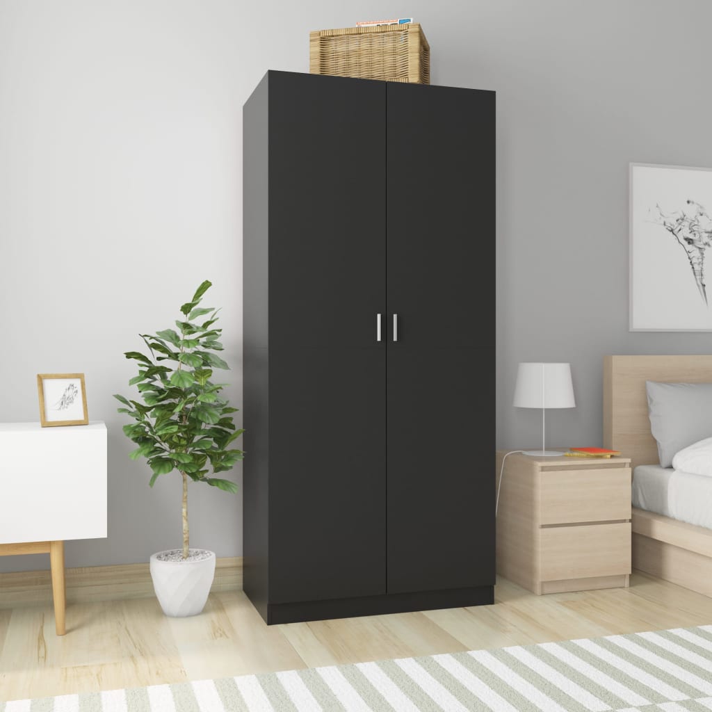 Wardrobe Black-Chipboard | Melbourne Home & Living