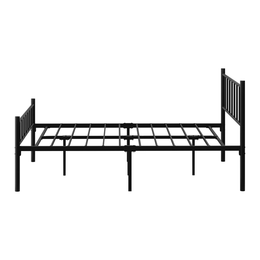 Bed Frame Double Size Metal Base Platform Black COMA