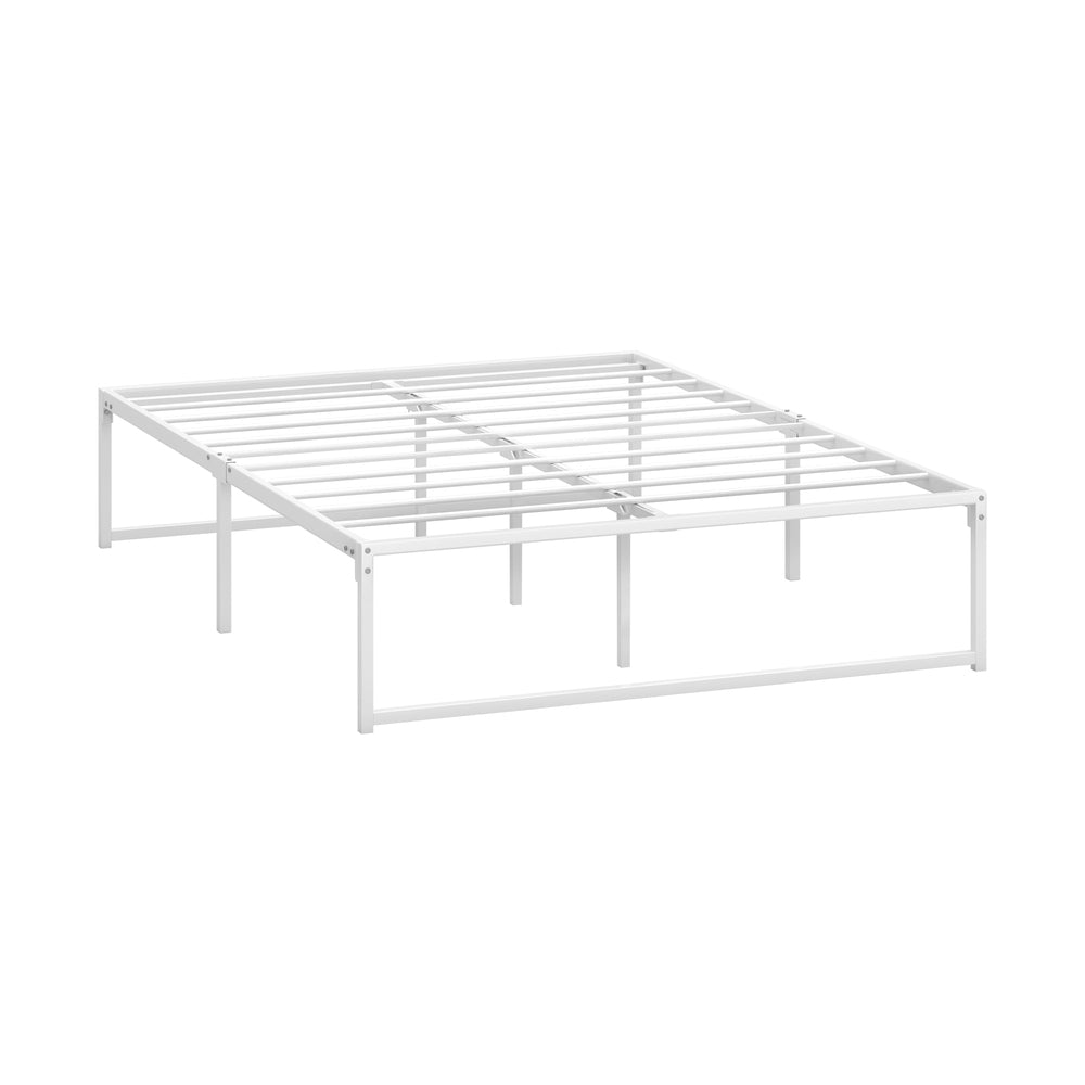 Metal Bed Frame Double/Queen Size Bed Base White