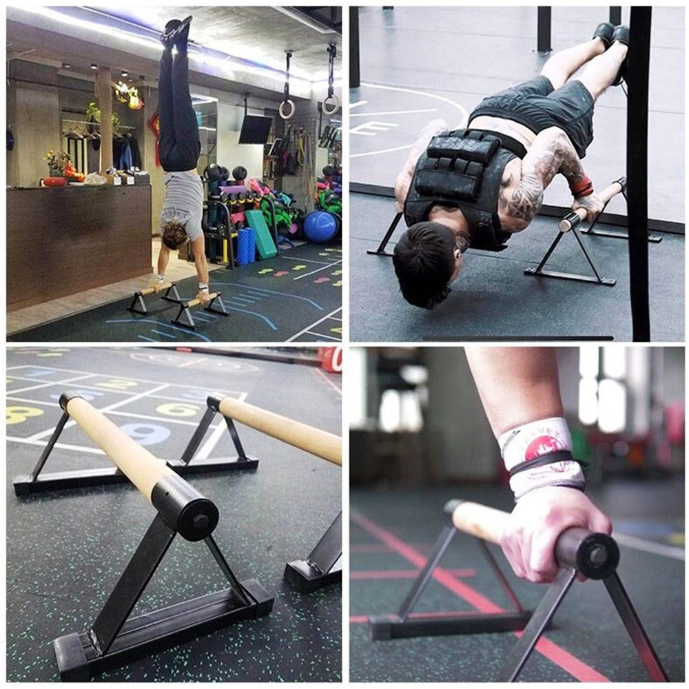 1 Pair Parallettes Set Push-up Parallel Bar Stretch Double Rod Stand ...