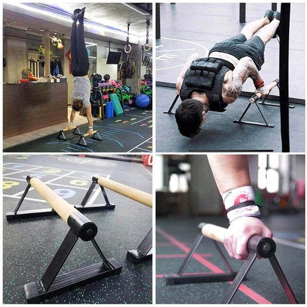 1 Pair Parallettes Set Push-up Parallel Bar Stretch Double Rod Stand ...