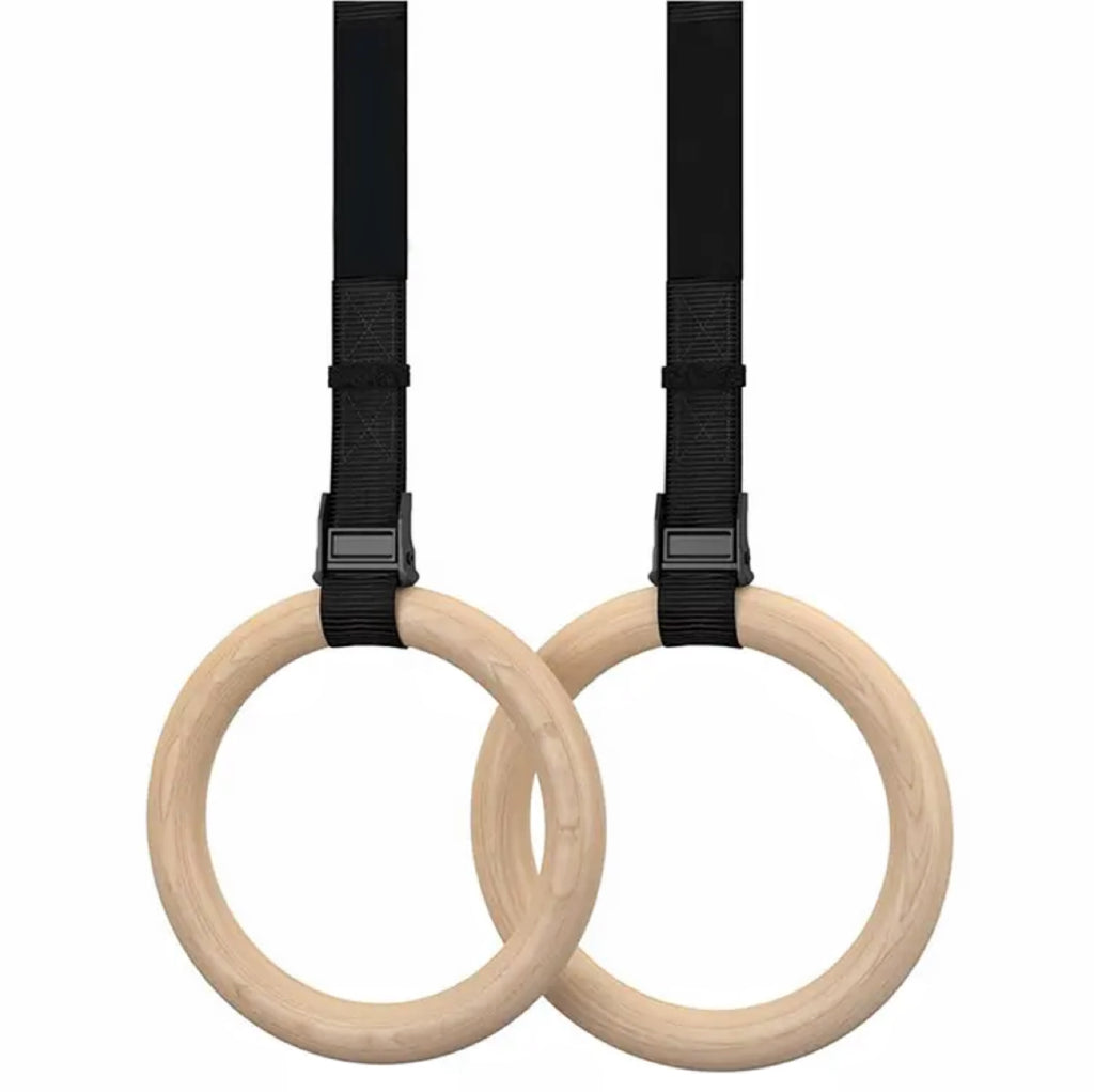Wooden Gymnastic Rings Heavy Duty Exercise Gym Rings Wooden