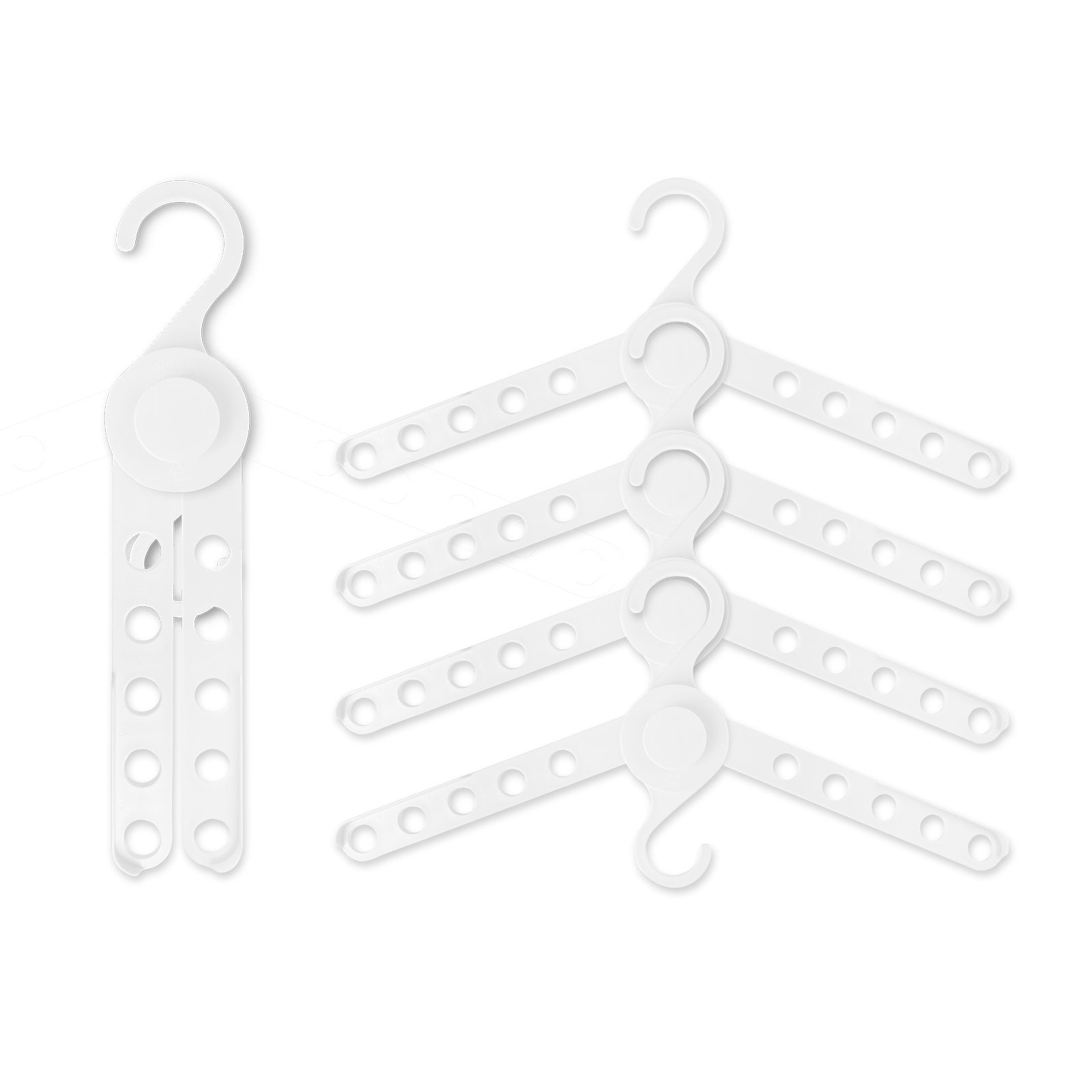 50X Plus Hanger Multiple Clothes Rack Organizer Foldable 10 Holes White ...
