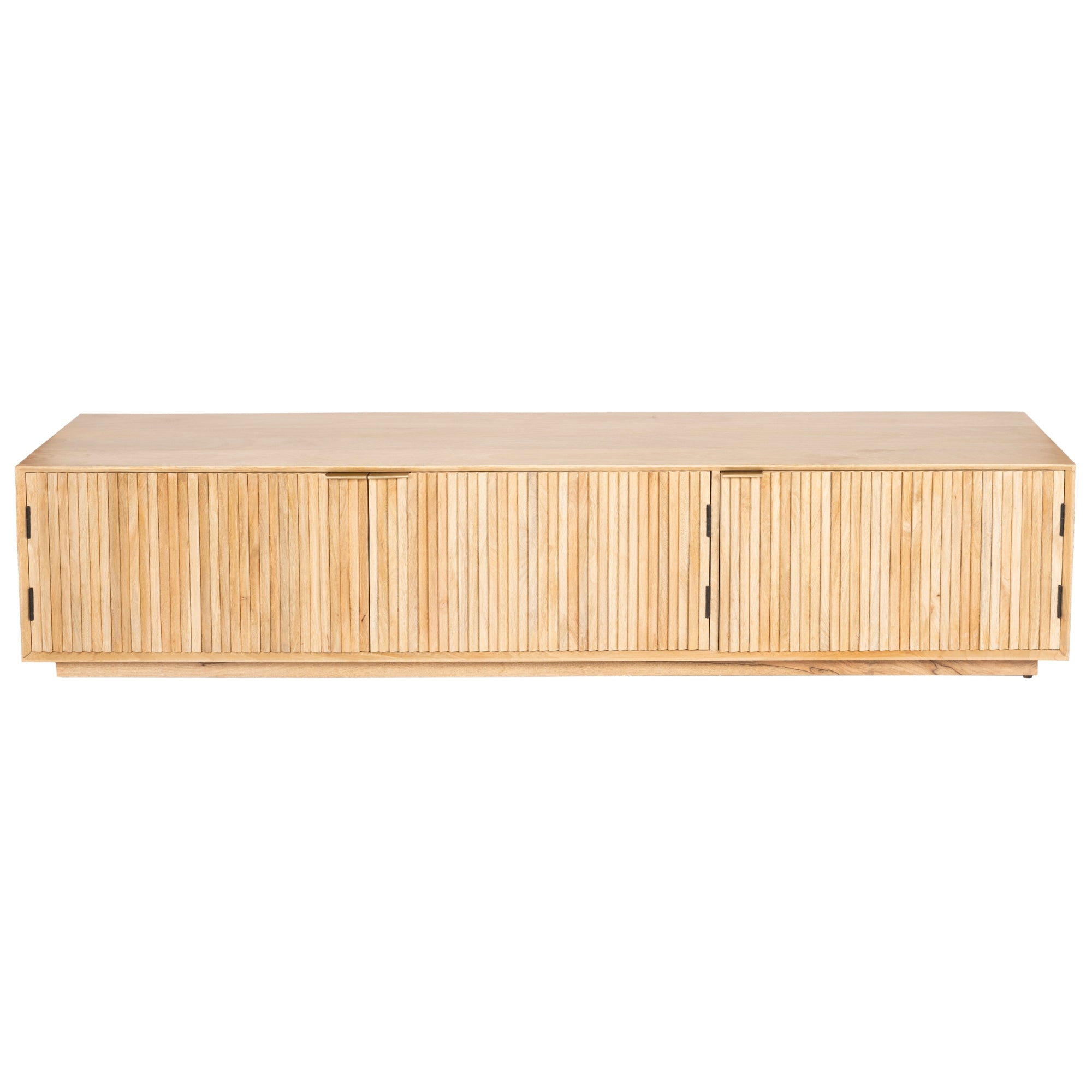 Entertainment Tv Unit 200Cm 3 Door Solid Mango Wood - Natural