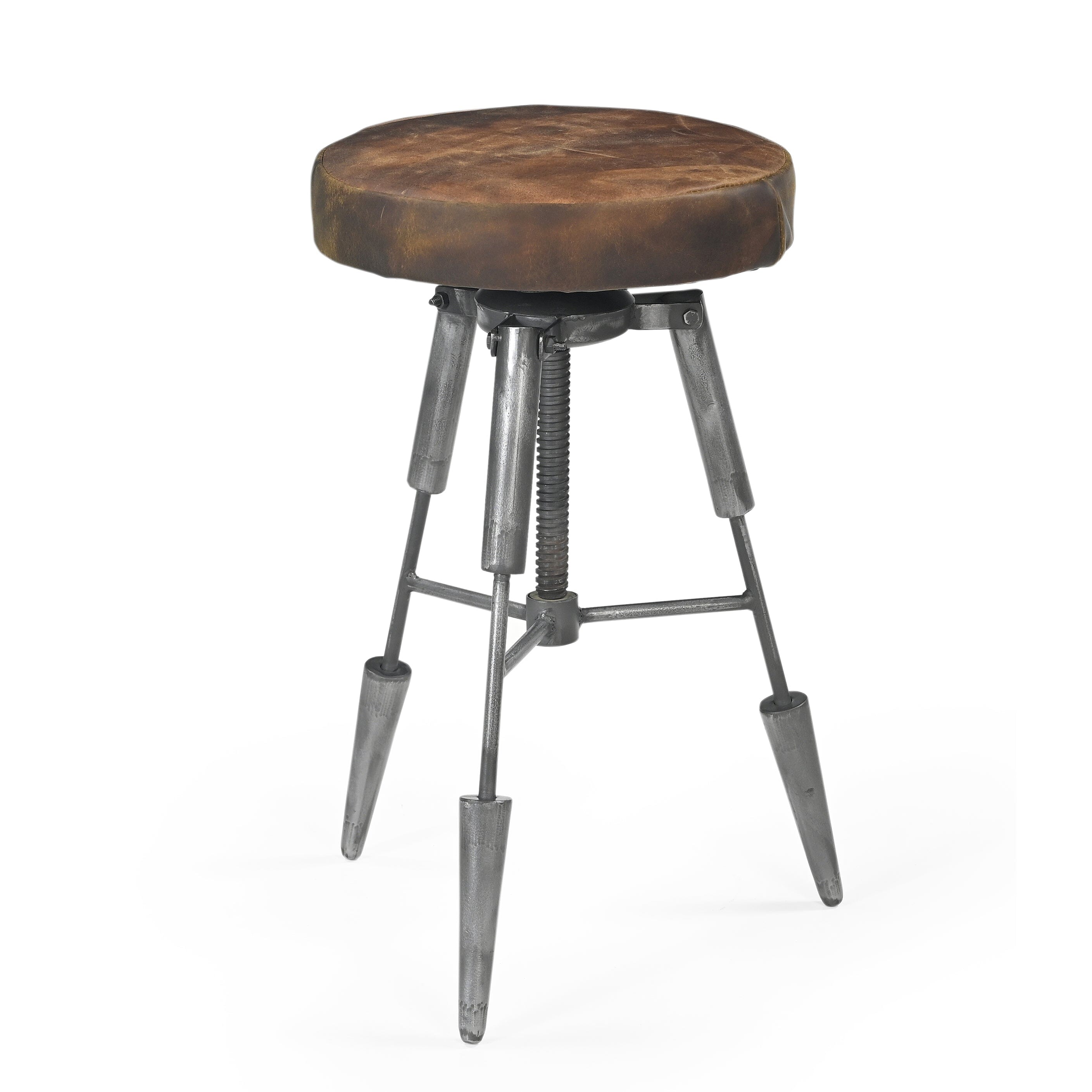 Tripod Leather Wind Up Stool | Melbourne Home & Living