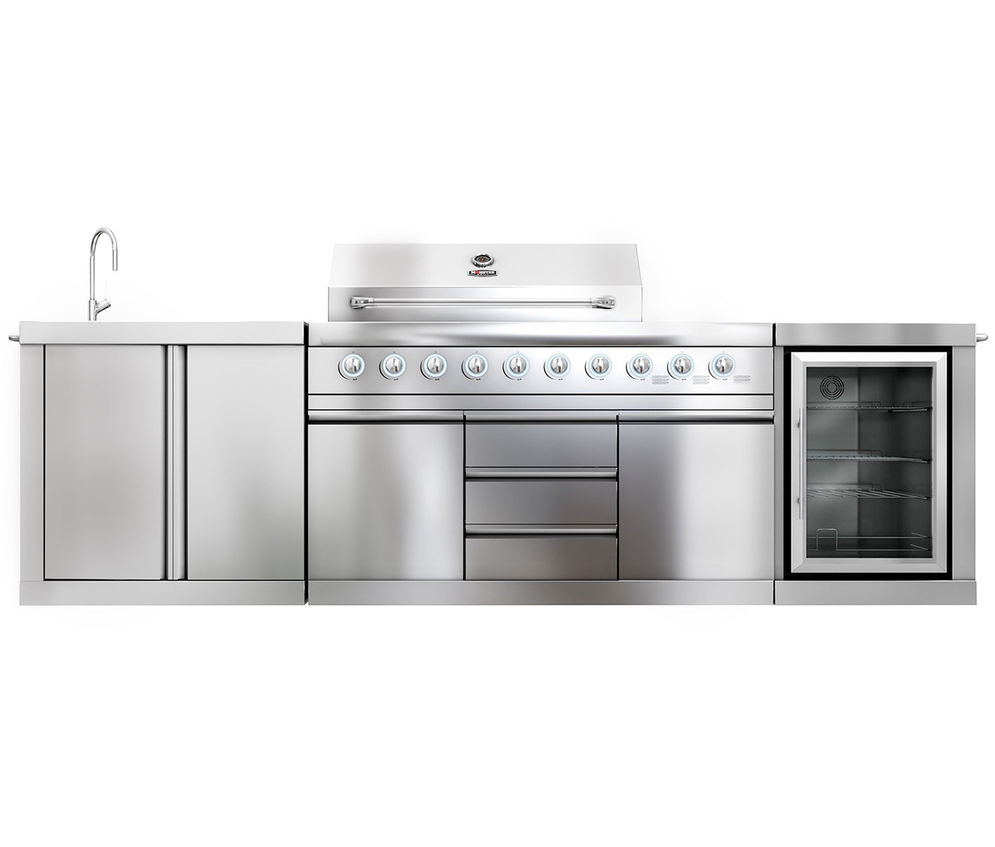 Hurricane 6 Burner Outdoor Kitchen BBQ Package High Grade #304 Stainle