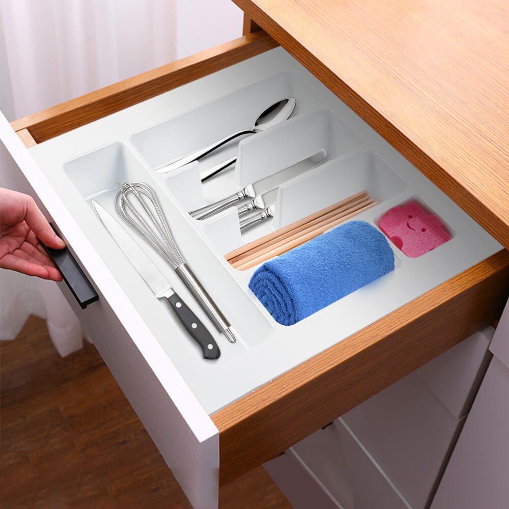 Multi-Purpose Cutlery Tray Insert Trim Fit Space Saver Drawer Organize